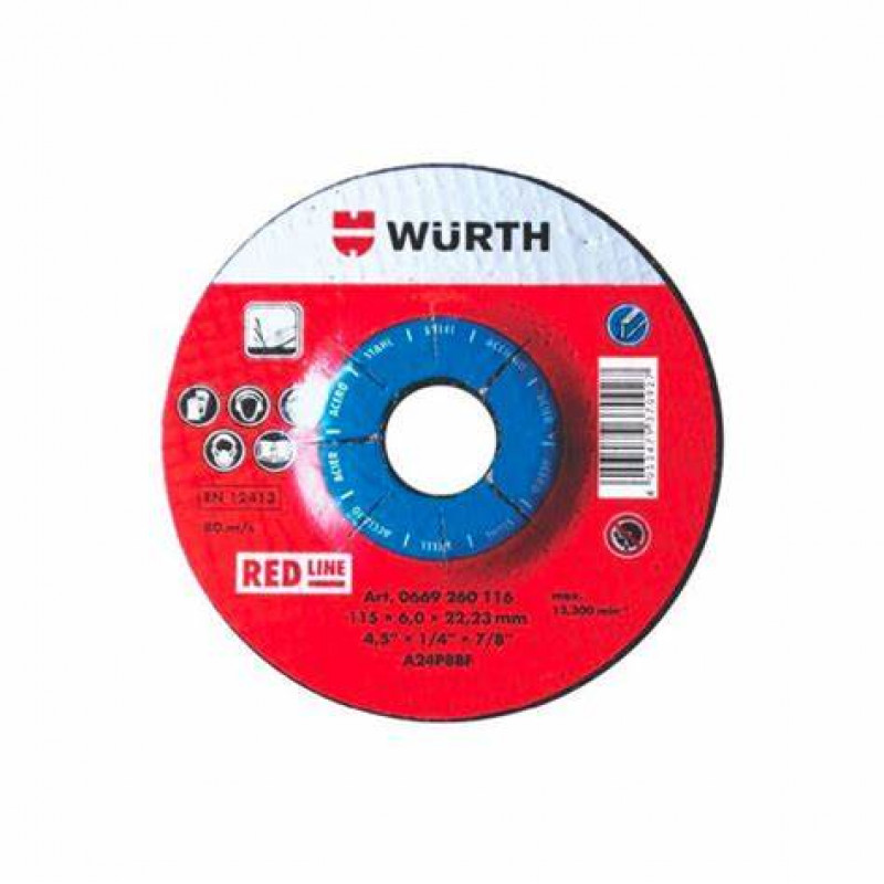 DISCO WURT DE DESBASTE 4 1/2" EN12413 - RV RENTA Y VENTA